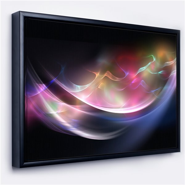 Designart 14-in x 22-in 3D Pink Blue Glowing Light Canvas Wall Panel ...
