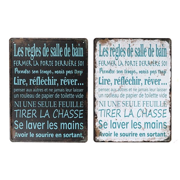 IH Casa Decor 15.75-in H x 11.8-in W French Metal Signs - Set of 2 | RONA