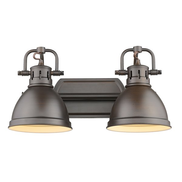 Golden Lighting Duncan 2-light Bronze Industrial Vanity Light with ...