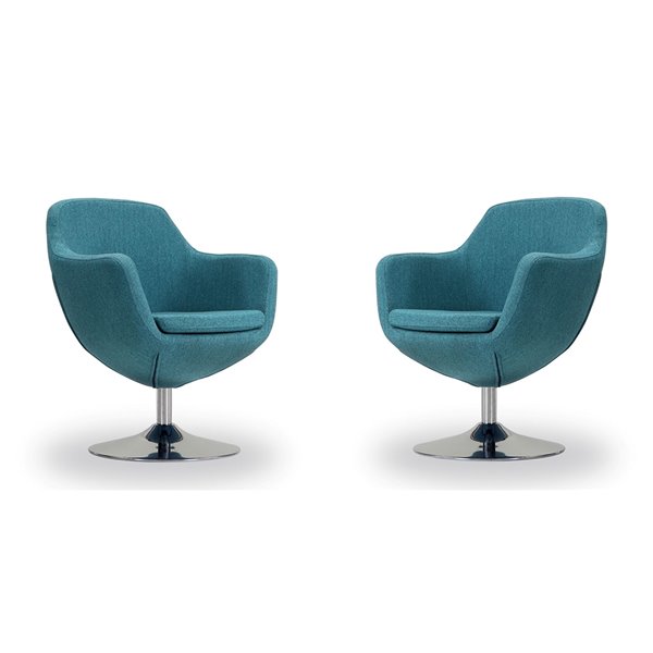 Ensemble de 2 chaises pivotantes moderne en chrome poli Caisson en ...