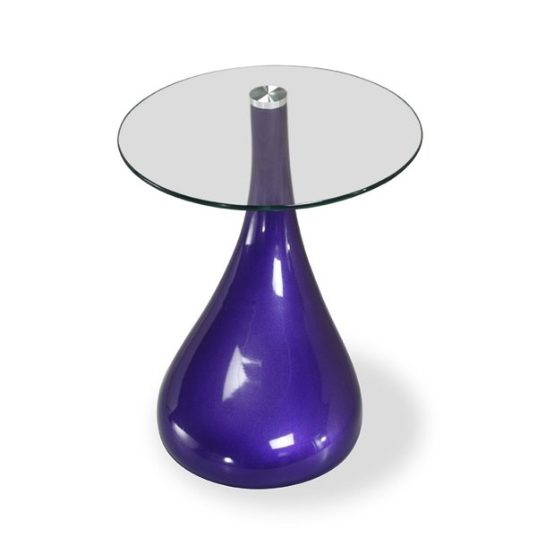 Manhattan Comfort Lava Purple Glass Round End Table ET003-PL | RONA