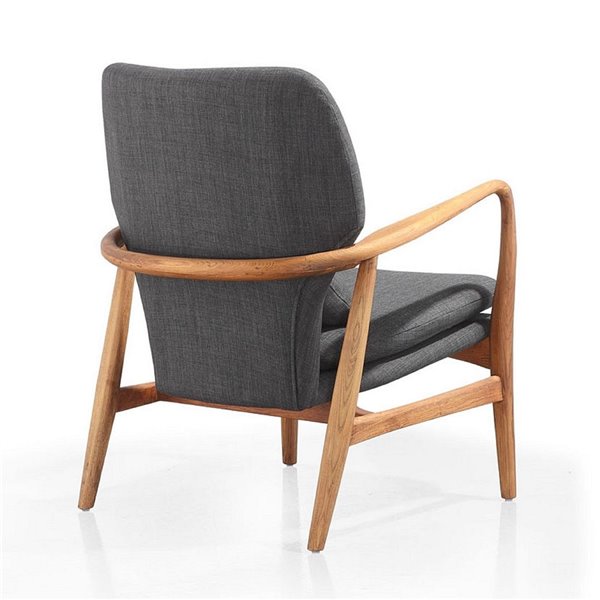 Manhattan Comfort 1 Bradley Midcentury Charcoal and Walnut Linen Accent ...