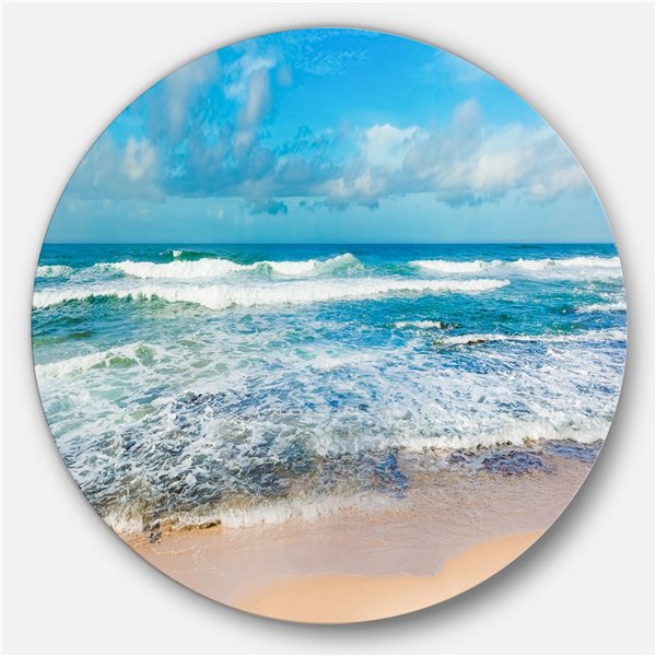 Designart 29-in x 29-in Round Indian Ocean Panoramic View' Extra ...