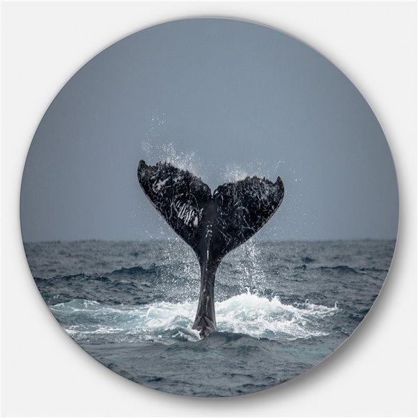 Designart 36-in x 36-in Large Humpback Whale Tail Oversized Animal Wall ...