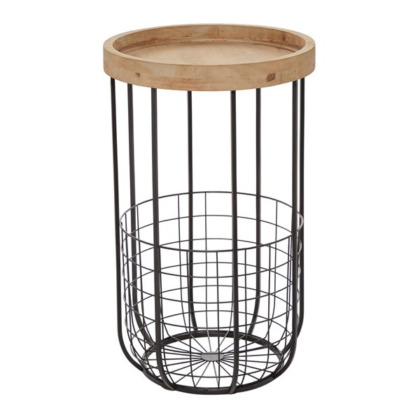 Grayson Lane Industrial Black Metal Round End Table 361634 | RONA
