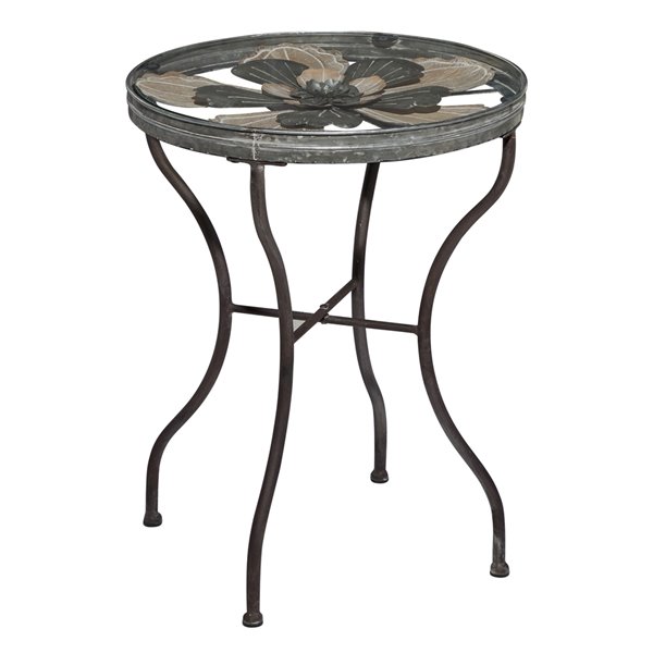 Grayson Lane Silver Glass Round End Table 362259 | RONA