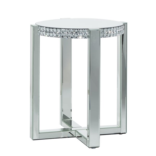 Grayson Lane Silver Mirror Round End Table 364792 | RONA