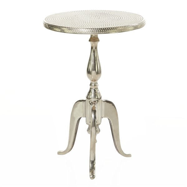 Grayson Lane Traditional Silver Metal Round End Table 360911 | RONA