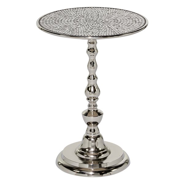 Grayson Lane Glam Silver Aluminum Round End Table 364653 | RONA