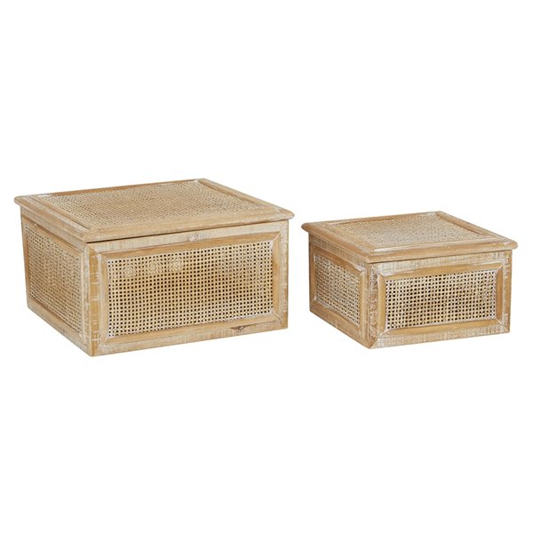 Grayson Lane 8-in x 10-in Brown Country Cottage Box Wood - Set of 2 ...