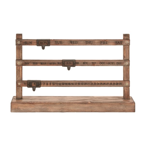 Grayson Lane 14-in x 22-in Farmhouse Wall Calendar Brown Wood 363738 | RONA