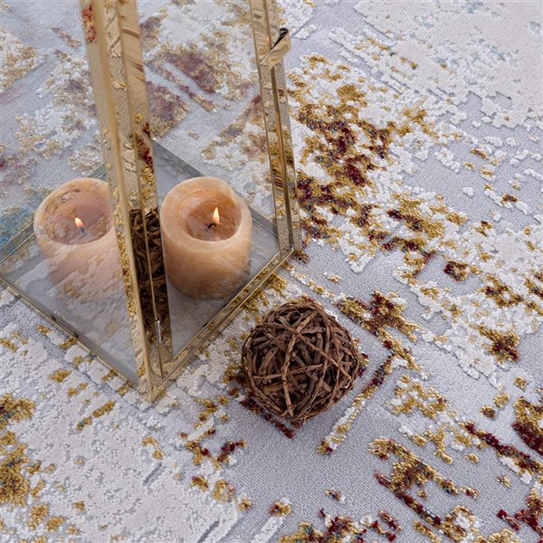 Rug Branch Contemporary Abstract Beige Red Indoor Area Rug - 10x16 ...