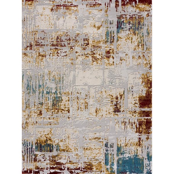 Rug Branch Contemporary Abstract Beige Red Indoor Area Rug - 10x16 ...