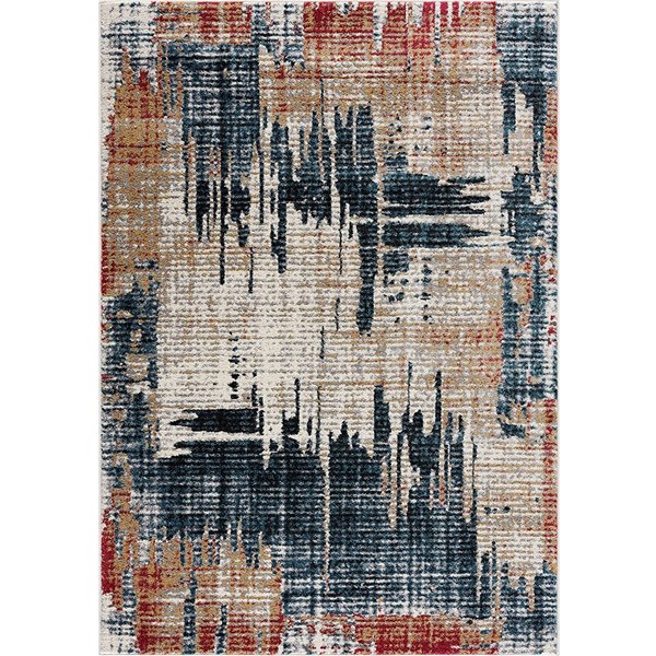 Rug Branch Contemporary Abstract Blue Red Indoor Area Rug - 5x7 ...
