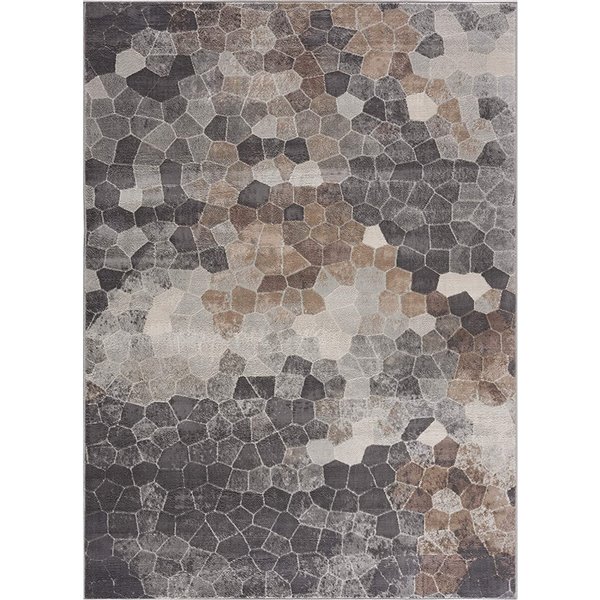 Rug Branch Contemporary Geometric Grey Beige Indoor Area Rug - 4x6 ...