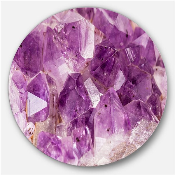 Designart 11-in x 11-in Purple Amethyst Macro Disc Abstract Metal ...