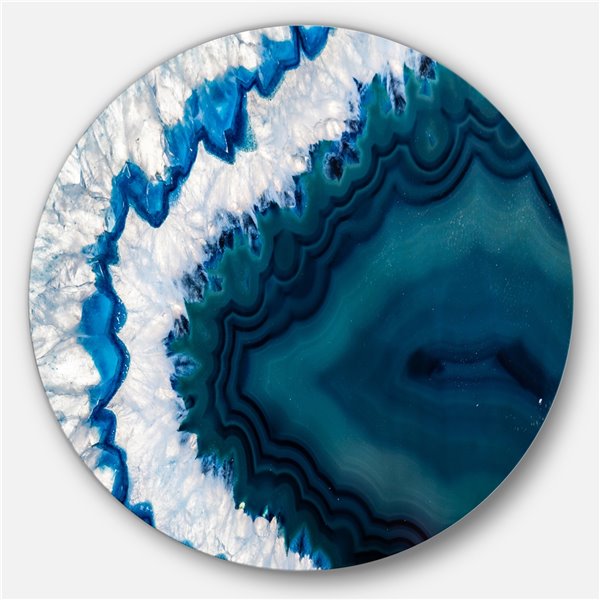 Designart 11-in x 11-in Blue Brazilian Geode Disc Abstract Metal Circle ...