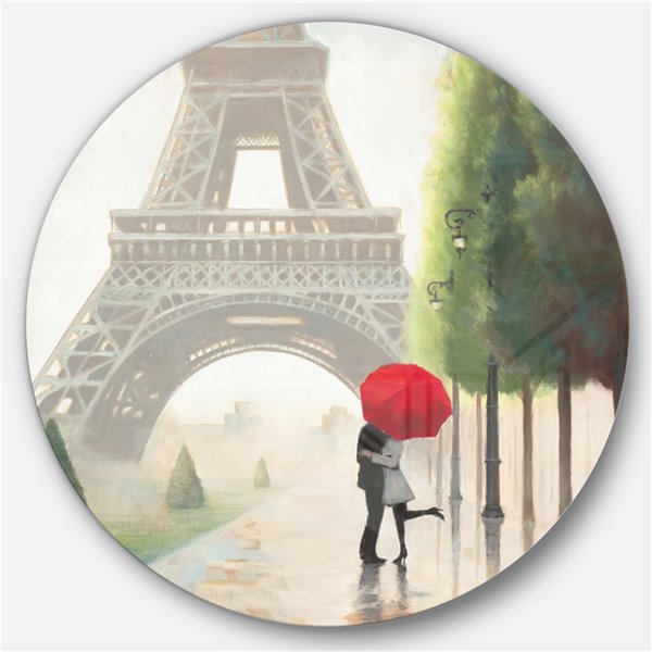 Designart 36-in x 36-in Paris Romance Couples French Country Metal ...