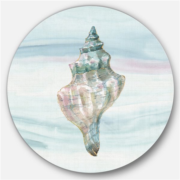 Designart 11-in x 11-in Ocean Metallic Conch Nautical & Coastal Metal ...