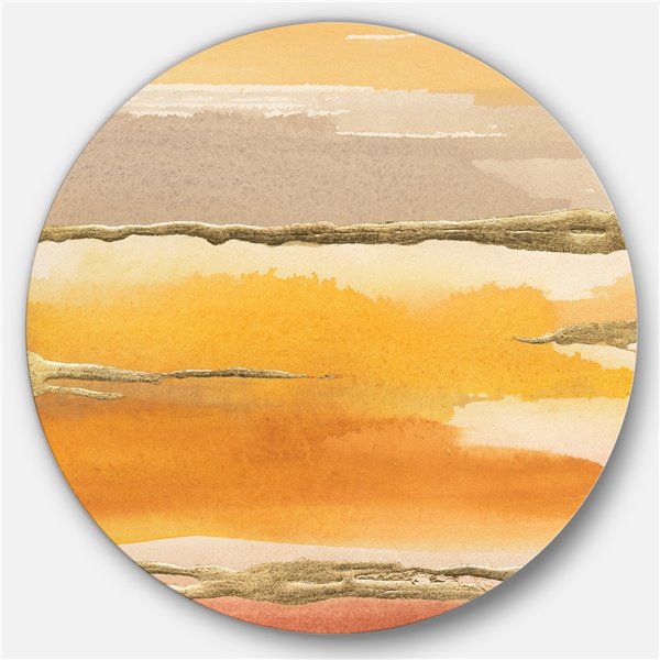 Designart 23-in x 23-in Gilded Amber II Glam Metal Circle Wall Art ...