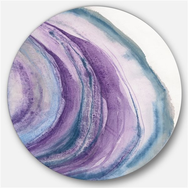 Designart 11-in x 11-in Watercolour Geode I Geometric Metal Circle Wall ...