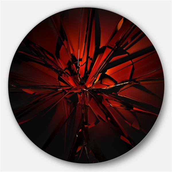 Designart 36-in x 36-in Beautiful Red 3D Crystal Design Abstract Metal ...