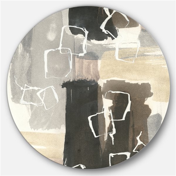 Designart 36-in x 36-in Glam Dancing shape I Glam Metal Circle Wall Art ...