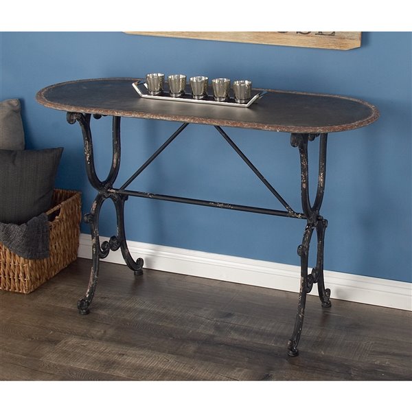 Grayson Lane Metal Farmhouse Console Table - Grey 365842 | RONA
