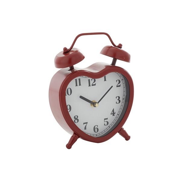Grayson Lane 8-in x 6.5-in Red Analogue Novelty Tabletop Standard Clock ...