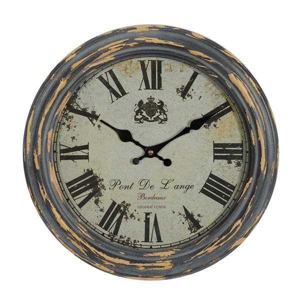 Grayson Lane 14-in x 14-in Black Analogue Round Wall Standard Clock ...