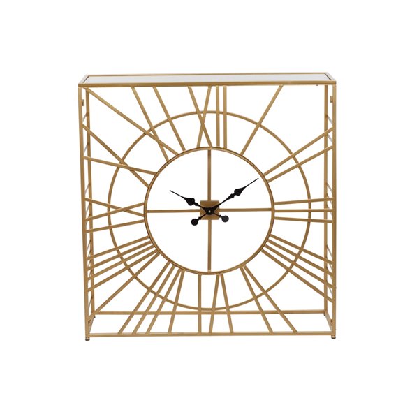 Grayson Lane Metal and Glass Modern Clock Console Table 365099 | RONA