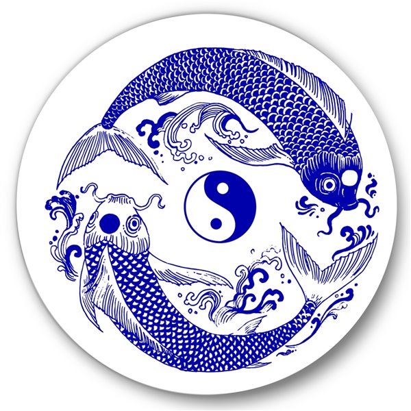 Designart 36-in H x 36-in W Chinoiserie Koi Fish II - Traditional Metal ...