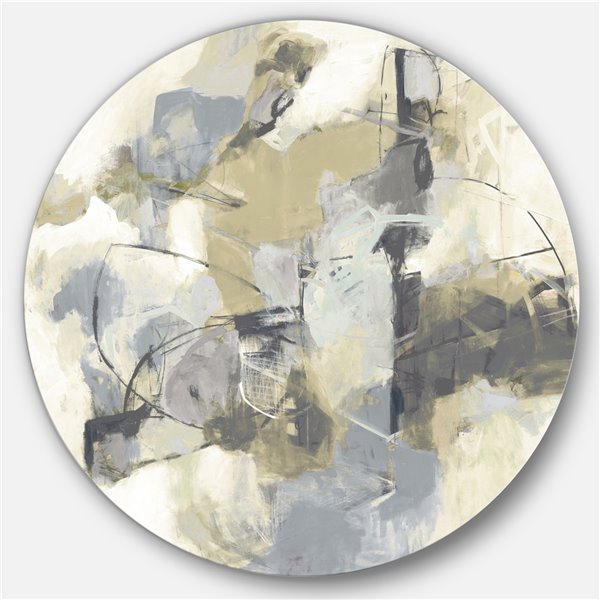 Designart 11-in H x 11-in W Glam Cream Dream III - Glam Metal Circle ...