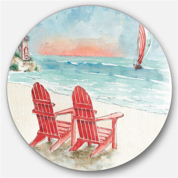 Designart 11-in H x 11-in W Coastal Chair Relax Beach II - Nautical ...