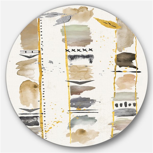Designart 23-in H x 23-in W Abstract Gold Birch Trees I - Metal Glam ...