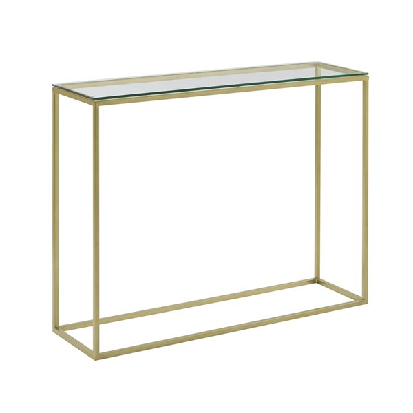 Walker Edison Glass/Gold Modern Console Table LWF42LWETGGD | RONA