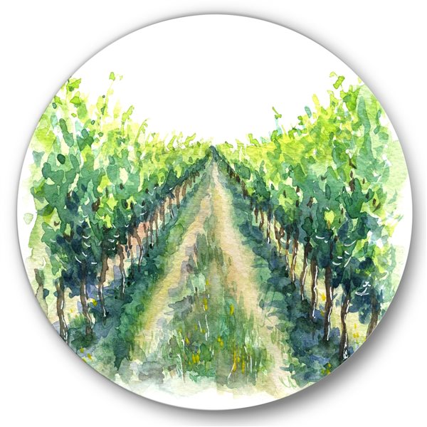 Designart 23-in H x 23-in W Rural Scene Vineyard Road - Traditional ...