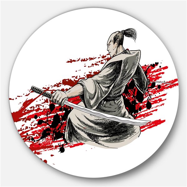 Designart 36-in 36-in Japan Warrior' Japanese Metal Artwork MT6049-C36 ...