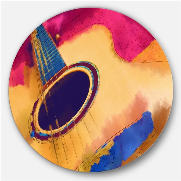 Designart 36-in 36-in Listen to the Colorful Music' Music Metal Circle ...