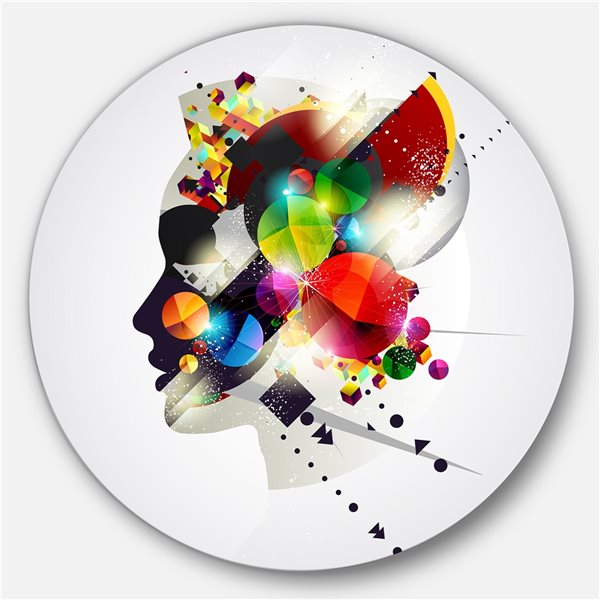 Designart 36-in 36-in Woman Abstract Profile' Abstract Metal Artwork ...