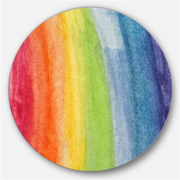 Designart 36-in 36-in Flowing Rainbow Colors' Abstract Metal Artwork ...