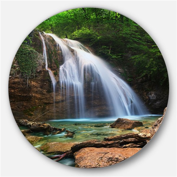Designart 23-in x 23-in Djur Djur Waterfall Landscape Photography ...