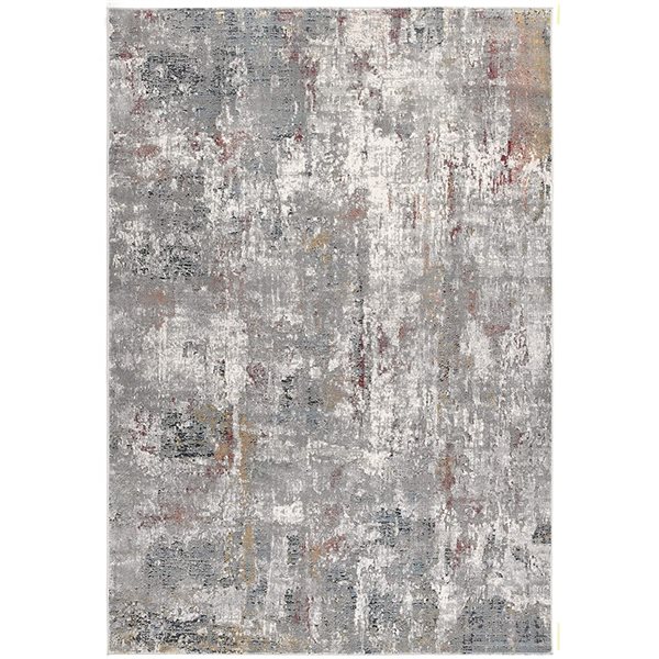 Rug Branch Contemporary Abstract Grey Red Indoor Area Rug - 6x9 ...