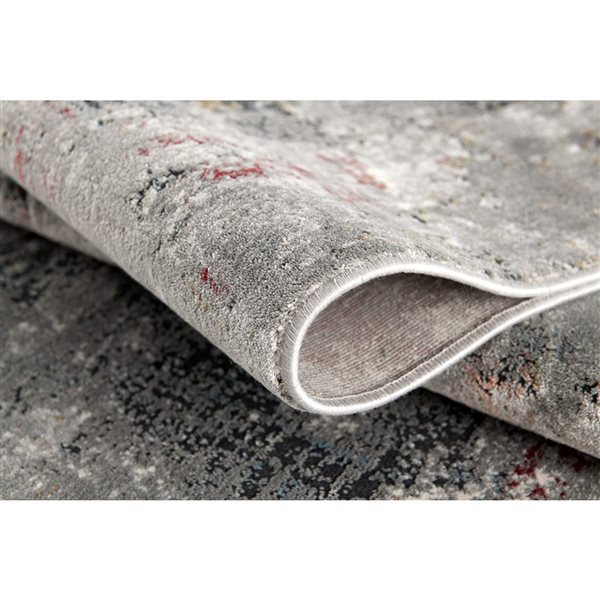 Rug Branch Contemporary Abstract Grey Red Indoor Area Rug - 9x12 ...