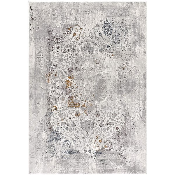 Rug Branch Transitional Abstract Grey Beige Indoor Area Rug - 6x9 ...
