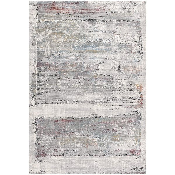 Rug Branch Contemporary Abstract Grey Red Indoor Area Rug - 4x6 ...