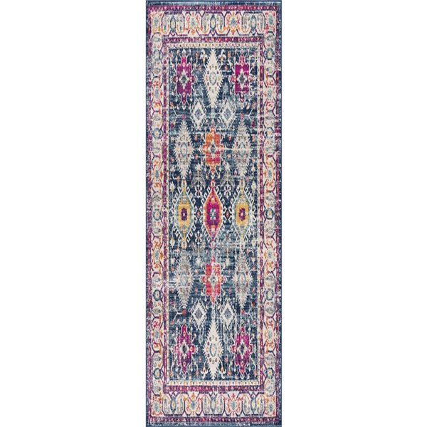 Rug Branch Transitional South-Western Blue Beige Indoor Runner Rug ...