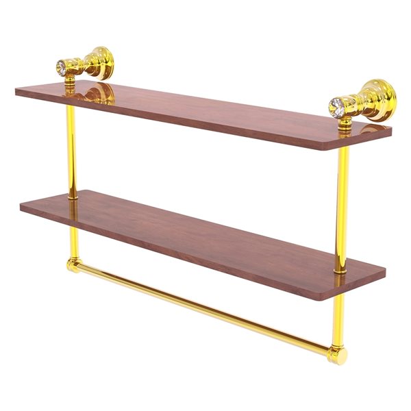 Allied Brass Carolina Crystal Polished Brass 2-Tier Wood Wall Mount ...