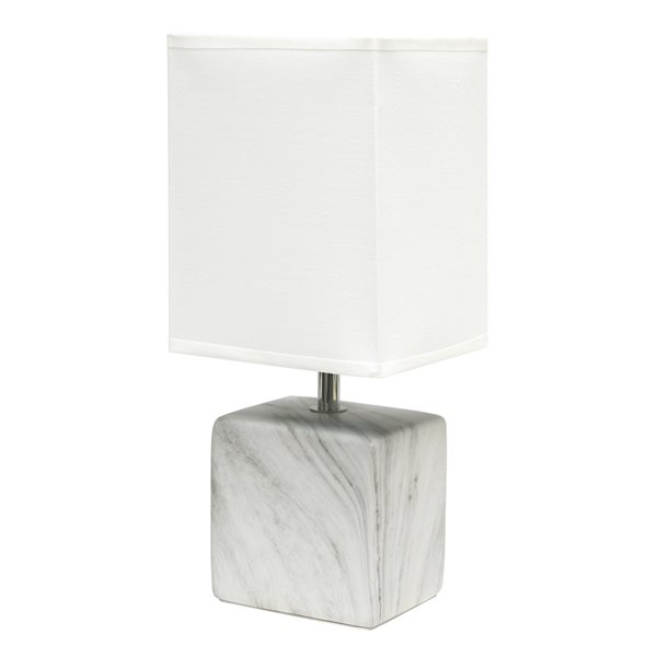 Simple Designs 11.8-in White/Grey Incandescent On/Off Switch Standard ...
