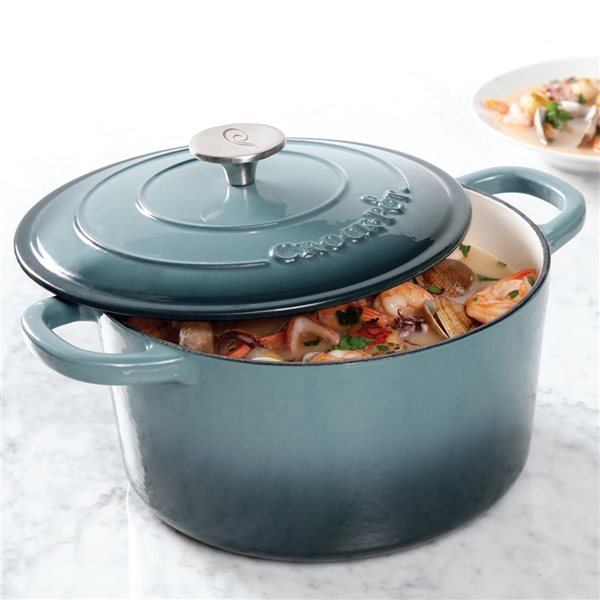 Crock-pot 2-piece Artisan Dutch Oven 10.8-in Cast Iron Baking Pan Lids ...